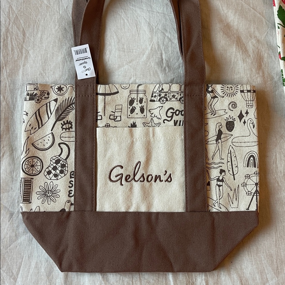 Bags | Set Of Four Gelsons Tote Bags Green Brown Orange Blue | Poshmark
